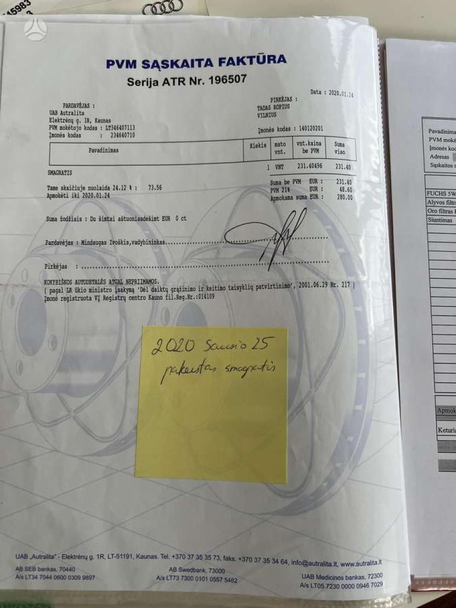 Grey Audi A3 2004 in Vilnius, with an engine capacity of 1.97 L and mileage of 395 thousand km for 2700 €, photo 39 on AUTOMOTO.COM.LV