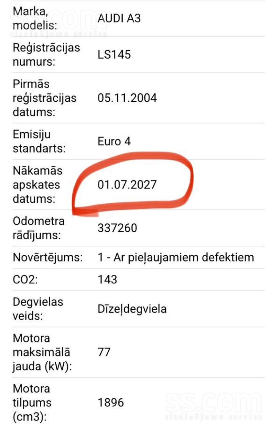 Grey Audi A3 2004 in Jelgava, with an engine capacity of 1.90 L and mileage of 337 thousand km for 2250 €, photo 16 on AUTOMOTO.COM.LV