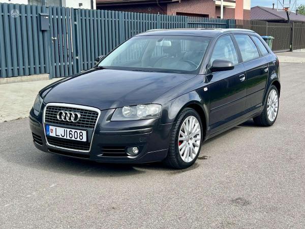 Grey Audi A3 2005 in Vilnius, with an engine capacity of 1.98 L and mileage of 210 thousand km for 2850 €, photo 1 on AUTOMOTO.COM.LV