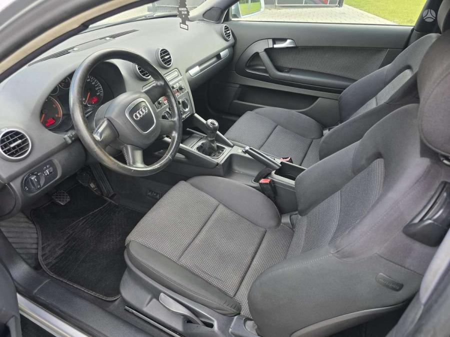 Grey Audi A3 2005 in Panevezys, with an engine capacity of 1.90 L and mileage of 318 thousand km for 1699 €, photo 15 on AUTOMOTO.COM.LV