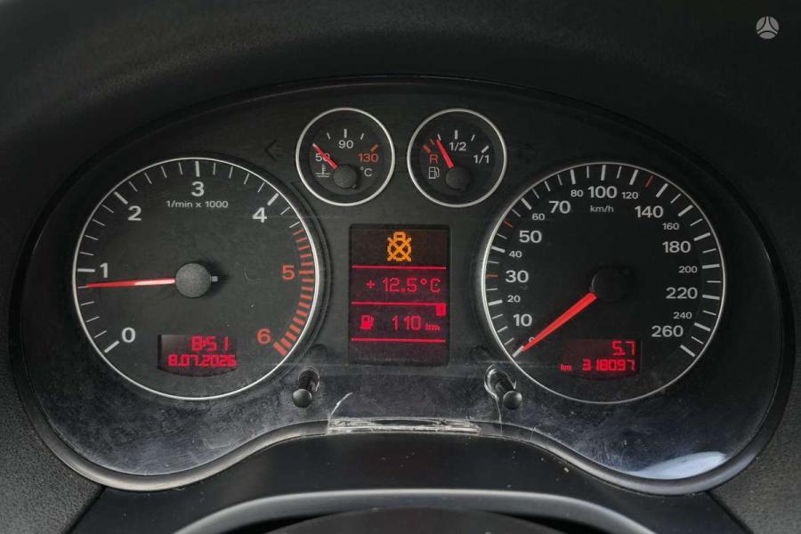 Grey Audi A3 2005 in Panevezys, with an engine capacity of 1.90 L and mileage of 318 thousand km for 1699 €, photo 17 on AUTOMOTO.COM.LV
