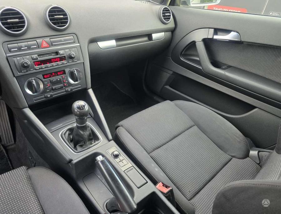 Grey Audi A3 2005 in Panevezys, with an engine capacity of 1.90 L and mileage of 318 thousand km for 1699 €, photo 18 on AUTOMOTO.COM.LV