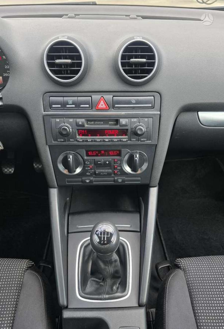 Grey Audi A3 2005 in Panevezys, with an engine capacity of 1.90 L and mileage of 318 thousand km for 1699 €, photo 19 on AUTOMOTO.COM.LV