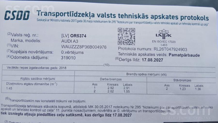 Pelēks Audi A3 2005 Ogre, ar dzinēja tilpumu 1.90 L un nobraukumu 319 tūkst. km par 2850 €, foto 15 vietnē AUTOMOTO.COM.LV