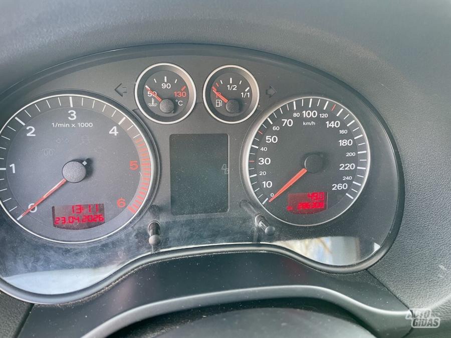 Grey Audi A3 2006 in Vilnius, with an engine capacity of 2.00 L and mileage of 287 thousand km for 2200 €, photo 15 on AUTOMOTO.COM.LV