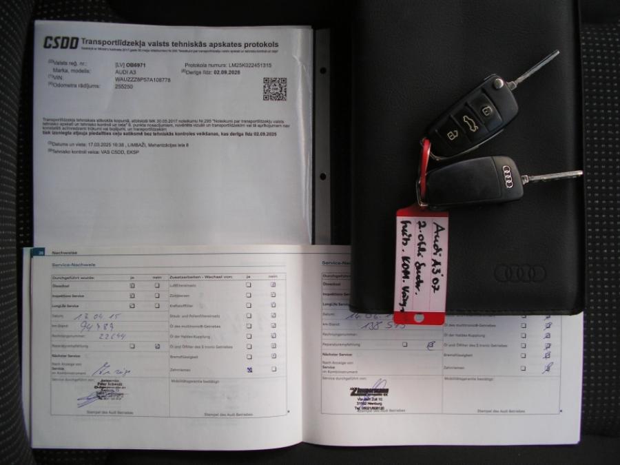 Grey Audi A3 2007 in Riga, with an engine capacity of 2.00 L and mileage of 255 thousand km for 4490 €, photo 25 on AUTOMOTO.COM.LV
