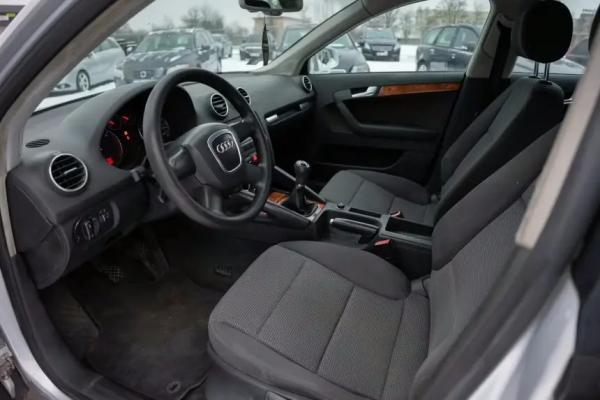 Grey Audi A3 2007 in Liepaja, with an engine capacity of 1.90 L and mileage of 205 thousand km for 4200 €, photo 7 on AUTOMOTO.COM.LV
