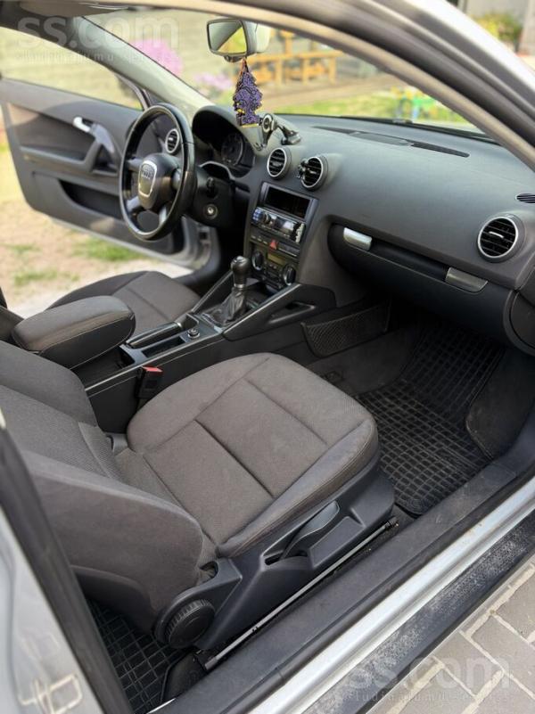 Grey Audi A3 2007 in Valmiera, with an engine capacity of 1.90 L and mileage of 313 thousand km for 2100 €, photo 7 on AUTOMOTO.COM.LV