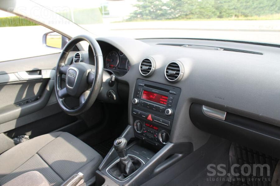 Grey Audi A3 2007 in Saldus, with an engine capacity of 1.90 L and mileage of 211 thousand km for 2550 €, photo 8 on AUTOMOTO.COM.LV