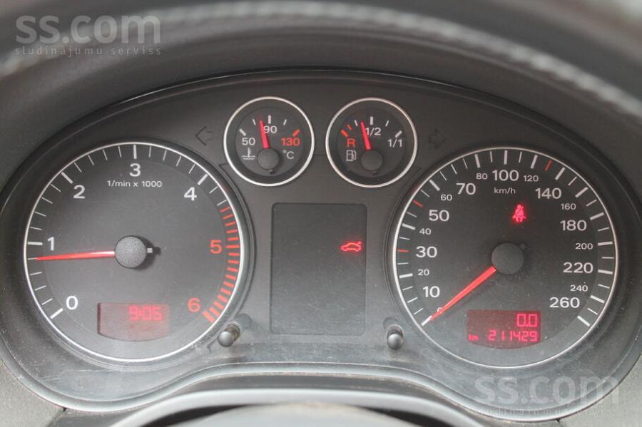 Grey Audi A3 2007 in Saldus, with an engine capacity of 1.90 L and mileage of 211 thousand km for 2550 €, photo 12 on AUTOMOTO.COM.LV