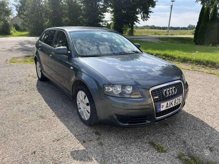 Grey Audi A3 2007 in Kazlu Ruda, with an engine capacity of 1.90 L and mileage of 357 thousand km for 2500 €, photo 4 on AUTOMOTO.COM.LV