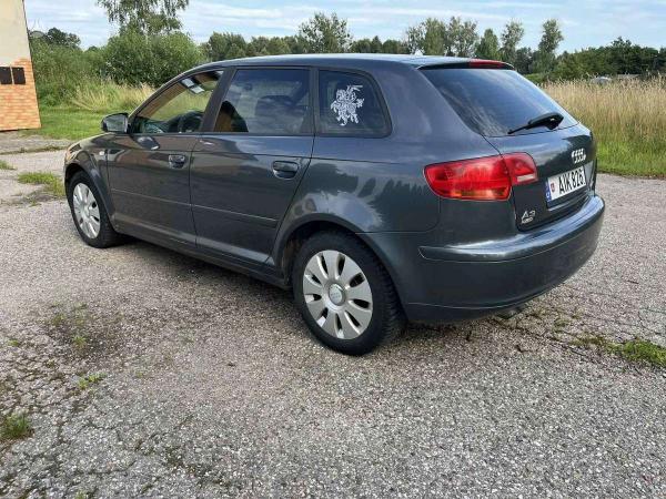 Grey Audi A3 2007 in Kazlu Ruda, with an engine capacity of 1.90 L and mileage of 357 thousand km for 2500 €, photo 5 on AUTOMOTO.COM.LV
