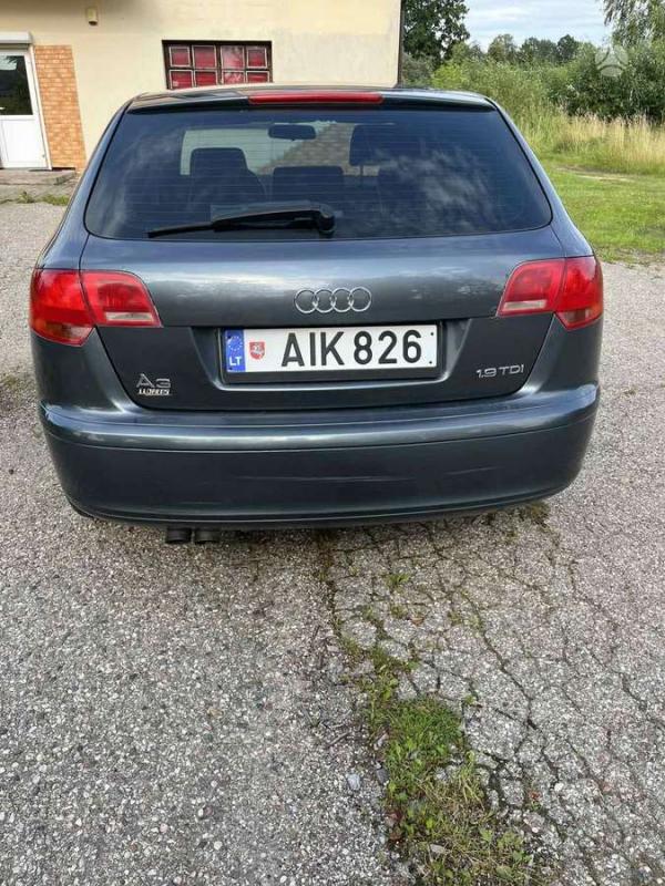 Grey Audi A3 2007 in Kazlu Ruda, with an engine capacity of 1.90 L and mileage of 357 thousand km for 2500 €, photo 6 on AUTOMOTO.COM.LV