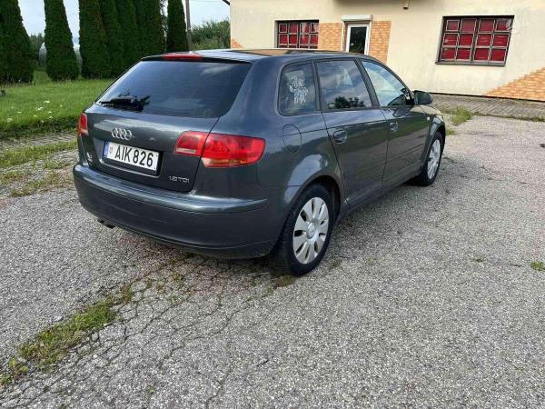 Grey Audi A3 2007 in Kazlu Ruda, with an engine capacity of 1.90 L and mileage of 357 thousand km for 2500 €, photo 7 on AUTOMOTO.COM.LV