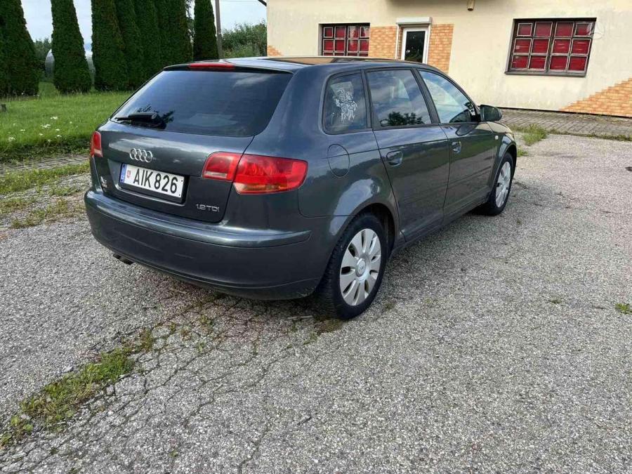 Grey Audi A3 2007 in Kazlu Ruda, with an engine capacity of 1.90 L and mileage of 357 thousand km for 2500 €, photo 8 on AUTOMOTO.COM.LV