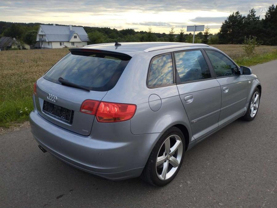 Pelēks Audi A3 2007 Viļņa, ar dzinēja tilpumu 2.00 L un nobraukumu 229 tūkst. km par 3950 €, foto 7 vietnē AUTOMOTO.COM.LV