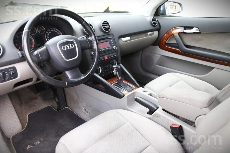 Grey Audi A3 2007 in Riga, with an engine capacity of 1.80 L and mileage of 243 thousand km for 3495 €, photo 9 on AUTOMOTO.COM.LV