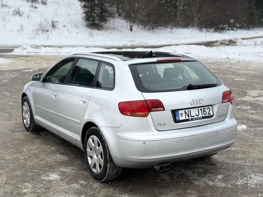 Grey Audi A3 2008 in Vilnius, with an engine capacity of 1.90 L and mileage of 288 thousand km for 3900 €, photo 7 on AUTOMOTO.COM.LV