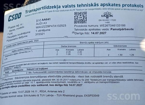 Серый Ауди А3 2008 в Рига, объемом двигателя 2.00 л и пробегом 315 тыс. км за 5600 €, фото 3 на AUTOMOTO.COM.LV
