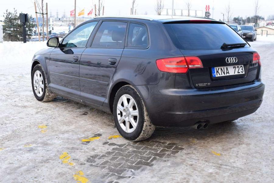 Grey Audi A3 2009 in Vilnius, with an engine capacity of 1.90 L and mileage of 246 thousand km for 5000 €, photo 7 on AUTOMOTO.COM.LV