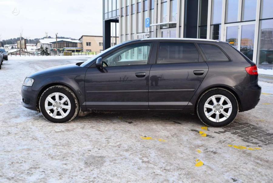 Grey Audi A3 2009 in Vilnius, with an engine capacity of 1.90 L and mileage of 246 thousand km for 5000 €, photo 8 on AUTOMOTO.COM.LV