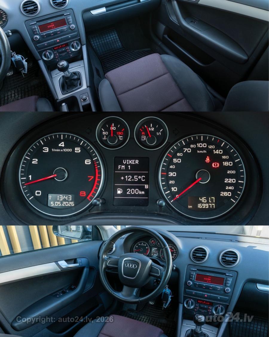 Grey Audi A3 2009 in Tallinn, with an engine capacity of 1.40 L and mileage of 170 thousand km for 6990 €, photo 15 on AUTOMOTO.COM.LV