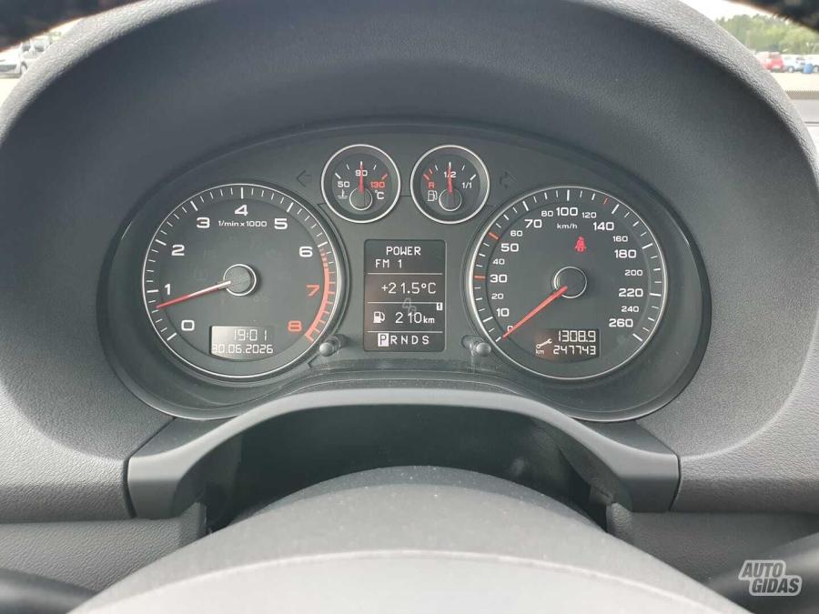 Grey Audi A3 2009 in Marijampole, with an engine capacity of 1.40 L and mileage of 245 thousand km for 4950 €, photo 15 on AUTOMOTO.COM.LV