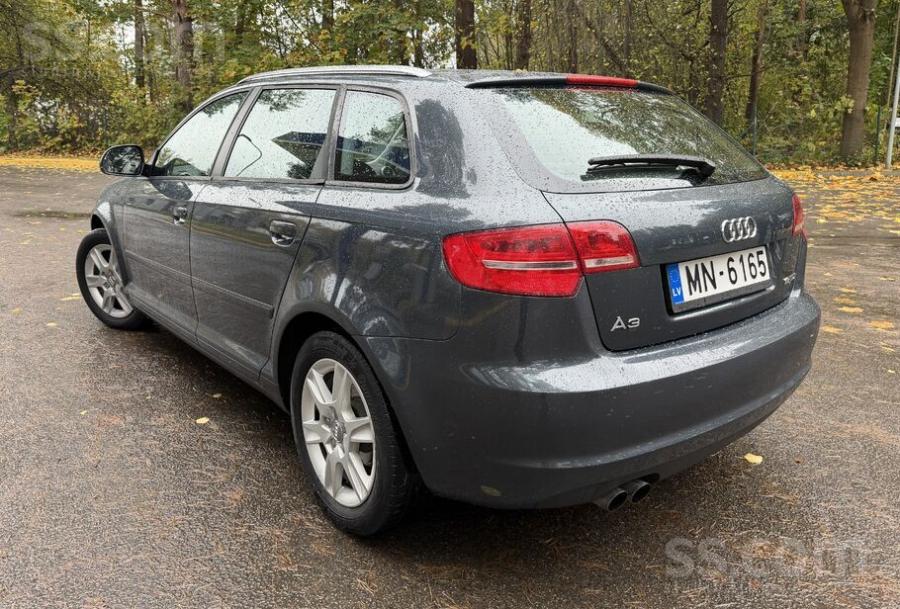 Grey Audi A3 2009 in Riga, with an engine capacity of 1.90 L and mileage of 0 thousand km for 3350 €, photo 6 on AUTOMOTO.COM.LV