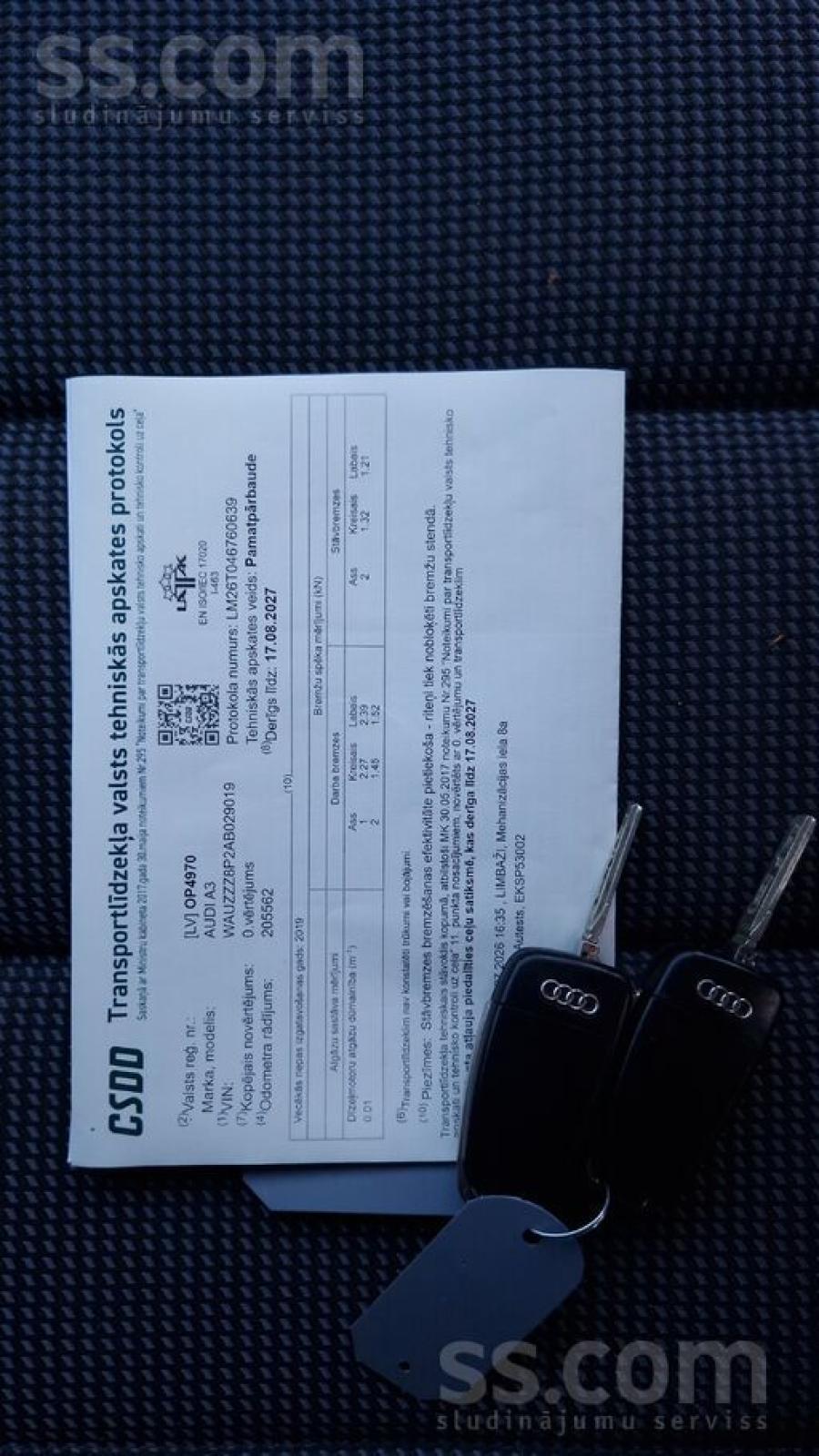 Grey Audi A3 2010 in Riga, with an engine capacity of 2.00 L and mileage of 0 thousand km for 6750 €, photo 51 on AUTOMOTO.COM.LV
