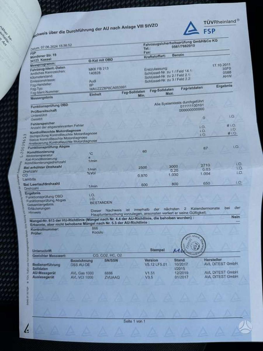 Grey Audi A3 2011 in Kaunas, with an engine capacity of 1.40 L and mileage of 163 thousand km for 4390 €, photo 36 on AUTOMOTO.COM.LV