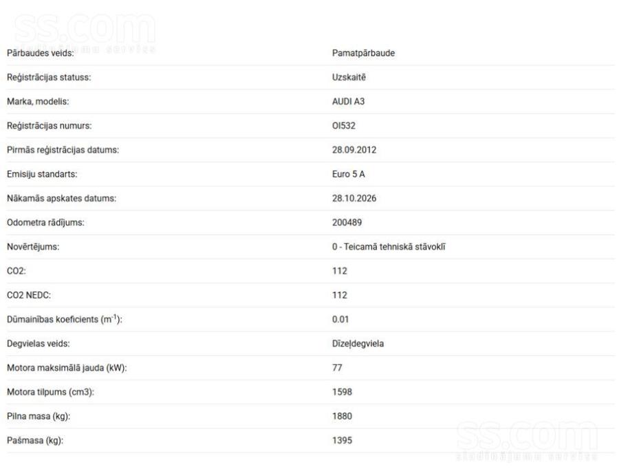 Pelēks Audi A3 2012 Ventspils, ar dzinēja tilpumu 1.60 L un nobraukumu 201 tūkst. km par 8900 €, foto 10 vietnē AUTOMOTO.COM.LV