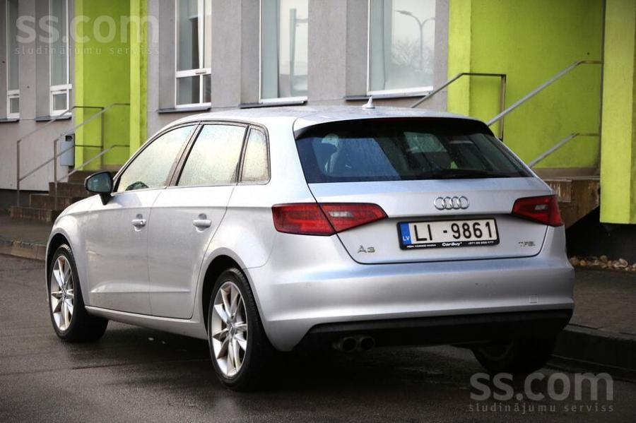 Grey Audi A3 2013 in Riga, with an engine capacity of 1.40 L and mileage of 299 thousand km for 7495 €, photo 6 on AUTOMOTO.COM.LV