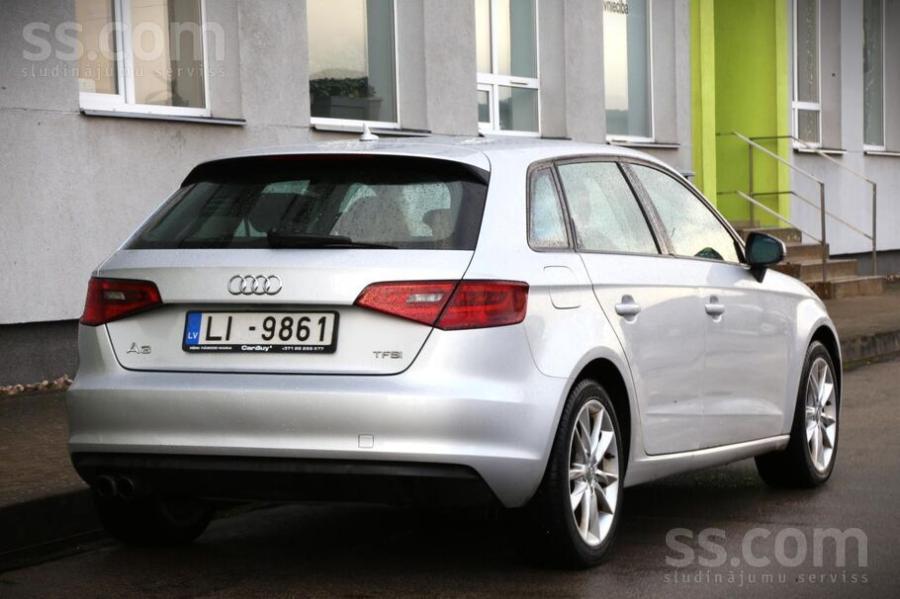 Grey Audi A3 2013 in Riga, with an engine capacity of 1.40 L and mileage of 299 thousand km for 7495 €, photo 5 on AUTOMOTO.COM.LV