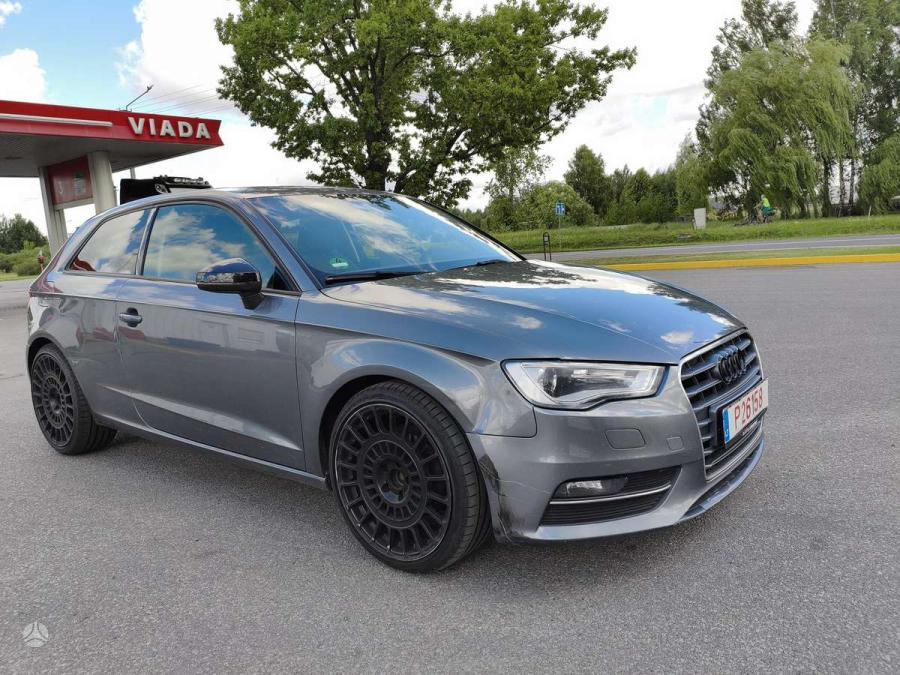 Grey Audi A3 2014 in Panevezys, with an engine capacity of 1.97 L and mileage of 221 thousand km for 5100 €, photo 1 on AUTOMOTO.COM.LV