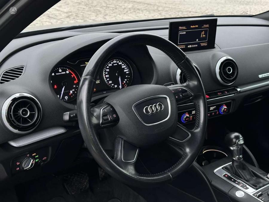Grey Audi A3 2015 in Utena, with an engine capacity of 1.40 L and mileage of 151 thousand km for 9800 €, photo 19 on AUTOMOTO.COM.LV