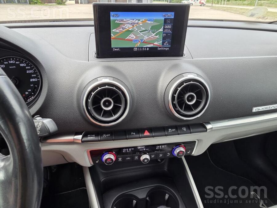 Grey Audi A3 2015 in Kuldiga, with an engine capacity of 2.00 L and mileage of 251 thousand km for 10990 €, photo 10 on AUTOMOTO.COM.LV