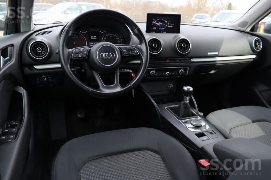 Grey Audi A3 2017 in Riga, with an engine capacity of 1.60 L and mileage of 0 thousand km for 8690 €, photo 12 on AUTOMOTO.COM.LV