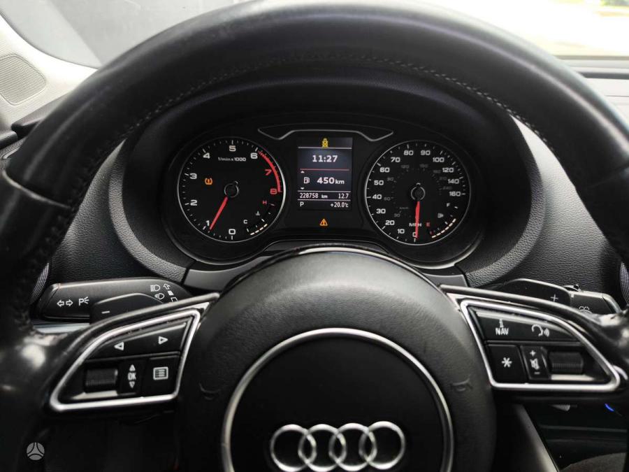 Grey Audi A3 2015 in Siauliai, with an engine capacity of 2.00 L and mileage of 229 thousand km for 6900 €, photo 13 on AUTOMOTO.COM.LV