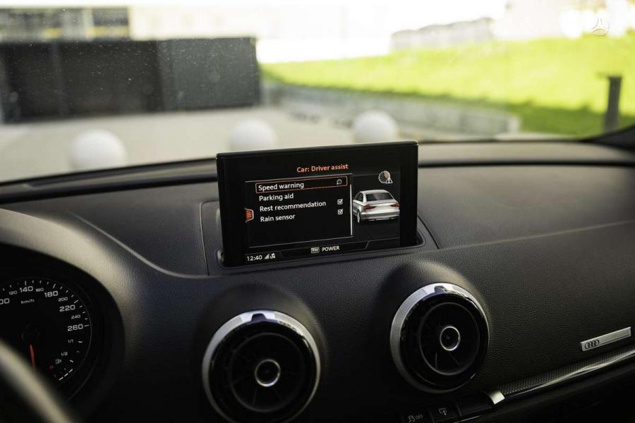 Grey Audi A3 2016 in Vilnius, with an engine capacity of 1.60 L and mileage of 107 thousand km for 13700 €, photo 23 on AUTOMOTO.COM.LV