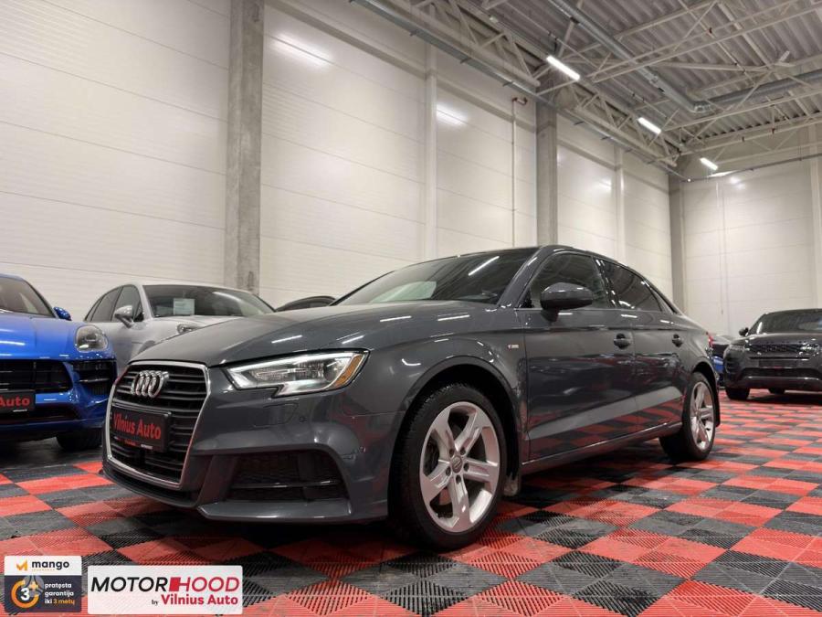 Grey Audi A3 2017 in Vilnius, with an engine capacity of 1.98 L and mileage of 93 thousand km for 15990 €, photo 1 on AUTOMOTO.COM.LV