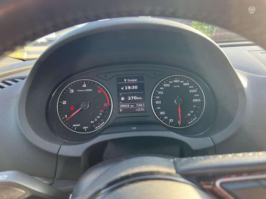 Grey Audi A3 2018 in Vilnius, with an engine capacity of 2.00 L and mileage of 209 thousand km for 15000 €, photo 22 on AUTOMOTO.COM.LV