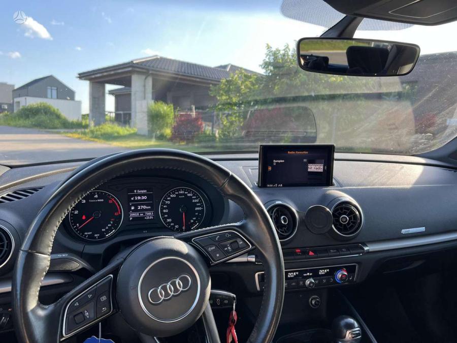 Grey Audi A3 2018 in Vilnius, with an engine capacity of 2.00 L and mileage of 209 thousand km for 15000 €, photo 19 on AUTOMOTO.COM.LV