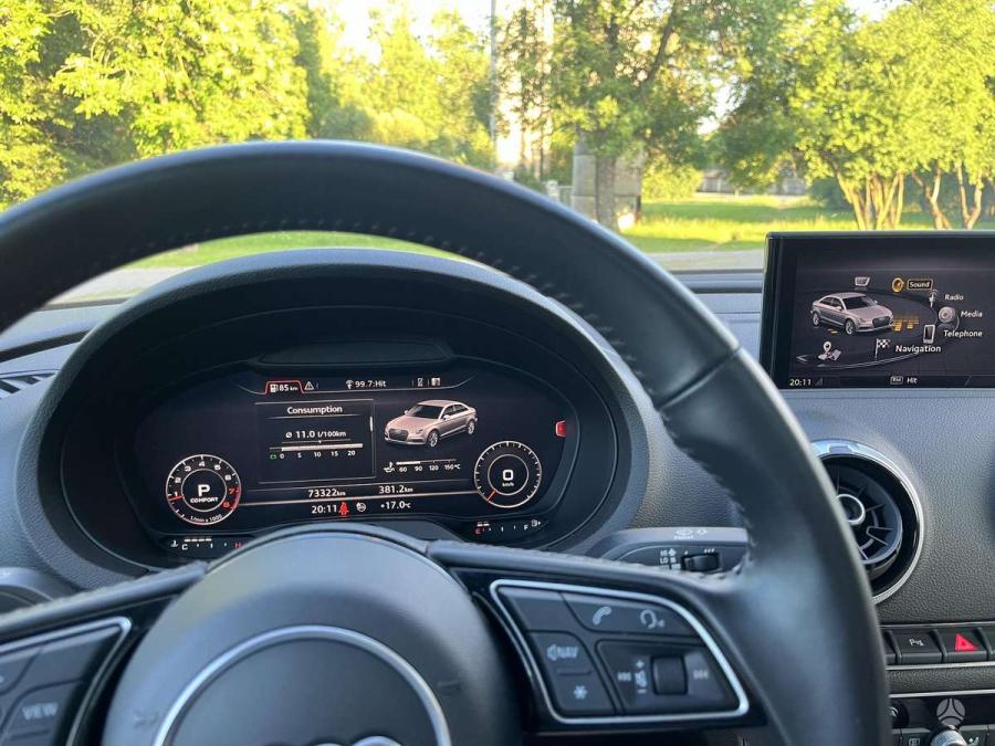 Pelēks Audi A3 2019 Viļņa, ar dzinēja tilpumu 1.98 L un nobraukumu 74 tūkst. km par 14800 €, foto 19 vietnē AUTOMOTO.COM.LV