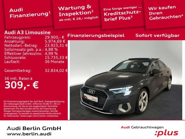 Pelēks Audi A3 2021 Kauņa, ar dzinēja tilpumu 1.50 L un nobraukumu 49 tūkst. km par 33114 €, foto 1 vietnē AUTOMOTO.COM.LV