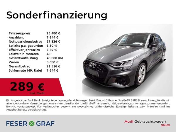 Pelēks Audi A3 2022 Kauņa, ar dzinēja tilpumu 1.40 L un nobraukumu 46 tūkst. km par 28044 €, foto 1 vietnē AUTOMOTO.COM.LV