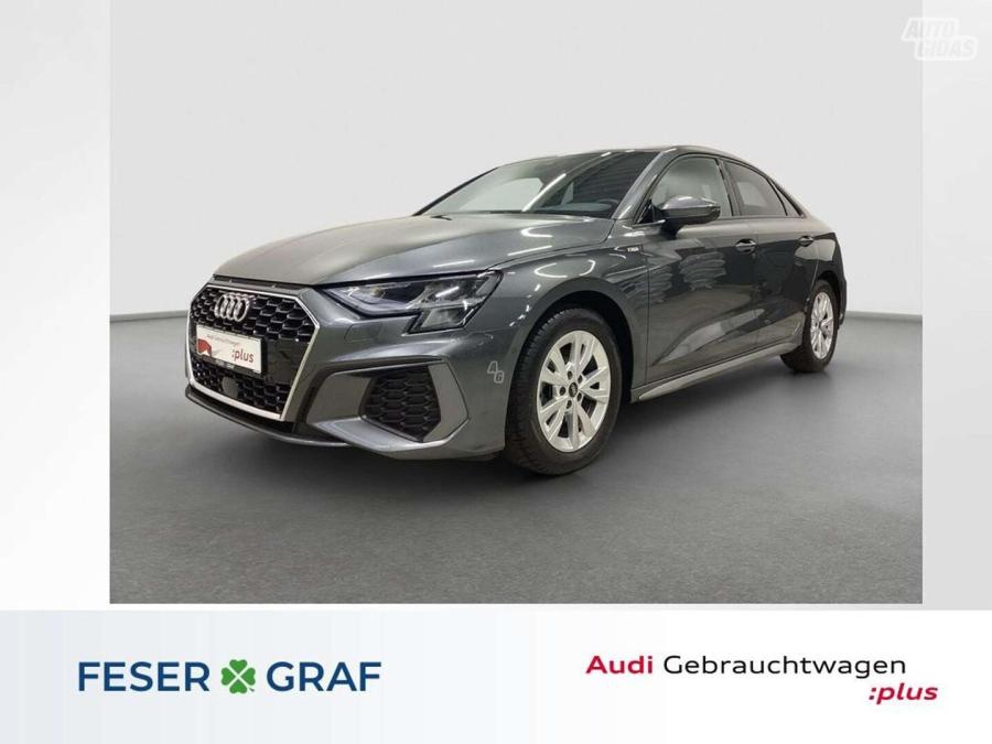 Pelēks Audi A3 2022 Kauņa, ar dzinēja tilpumu 2.00 L un nobraukumu 80 tūkst. km par 28559 €, foto 1 vietnē AUTOMOTO.COM.LV