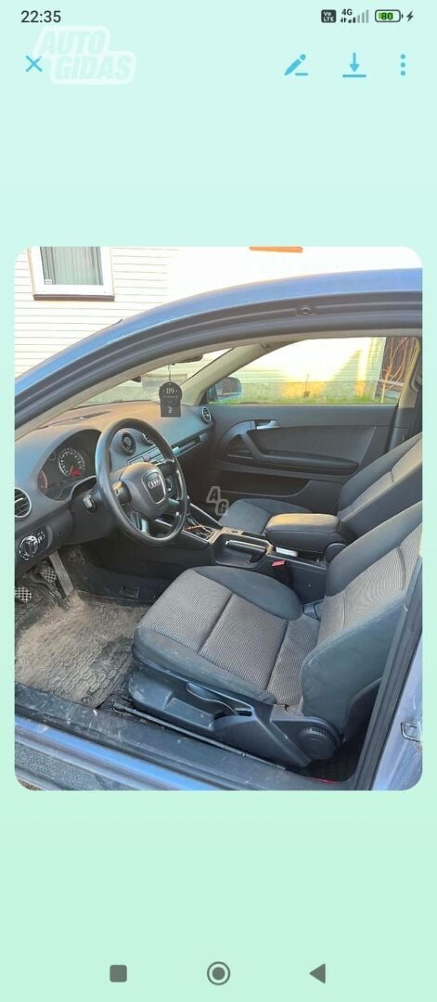 Audi A3 2005 in Klaipeda, with an engine capacity of 1.90 L and mileage of 30 thousand km for 750 €, photo 3 on AUTOMOTO.COM.LV