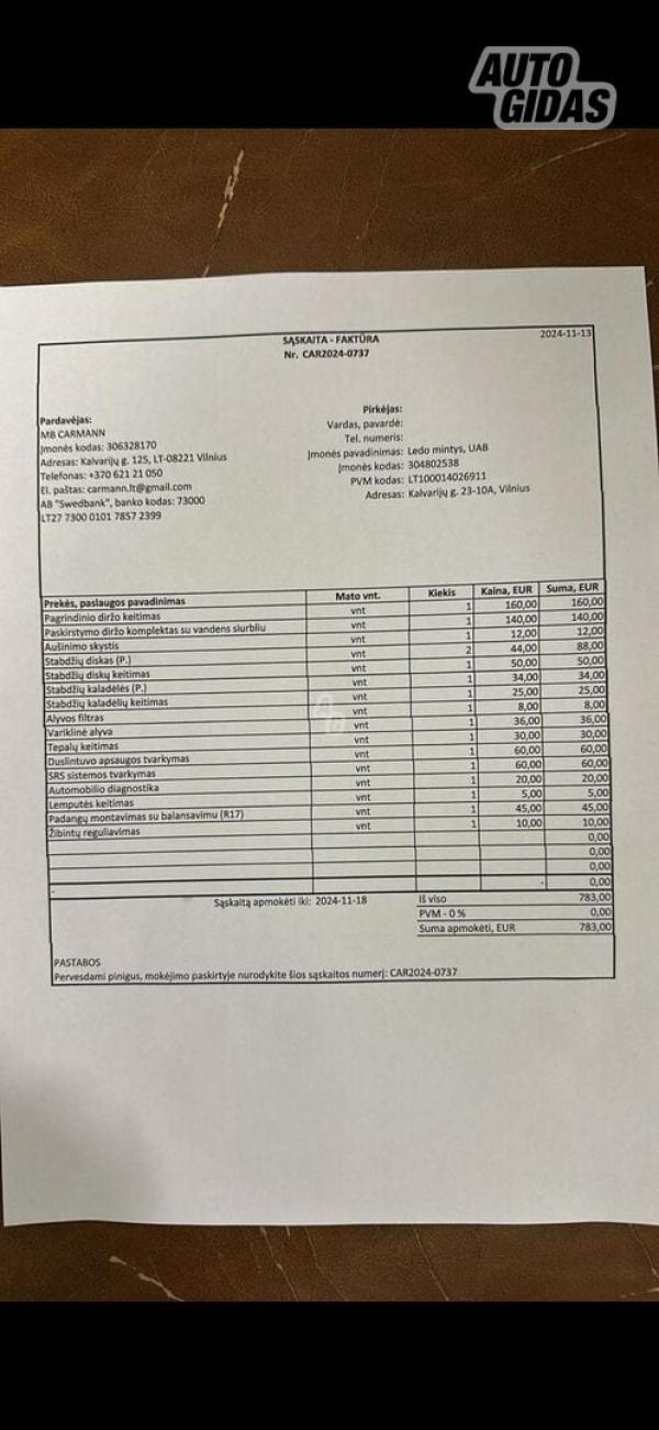 Audi A3 2009 in Prienai, with an engine capacity of 2.00 L and mileage of 347 thousand km for 4500 €, photo 5 on AUTOMOTO.COM.LV