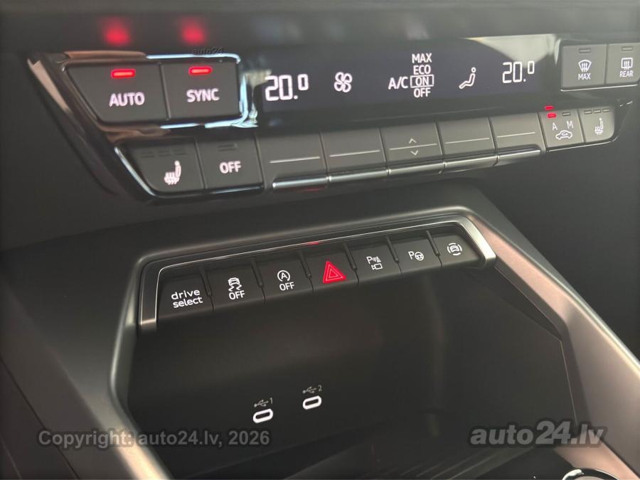 Audi A3 2025 in Tallinn, with an engine capacity of 1.50 L and mileage of 6 thousand km for 32900 €, photo 13 on AUTOMOTO.COM.LV
