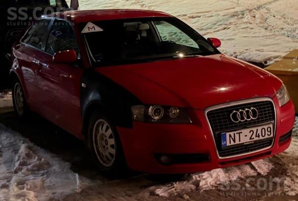 Red Audi A3 2007 in Saldus, with an engine capacity of 2.00 L and mileage of 197 thousand km for 1700 €, photo 2 on AUTOMOTO.COM.LV